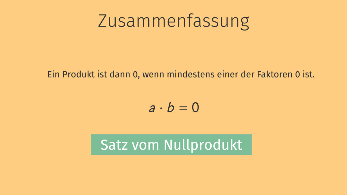 Satz vom Nullprodukt – Definition & Zusammenfassung | Easy Schule